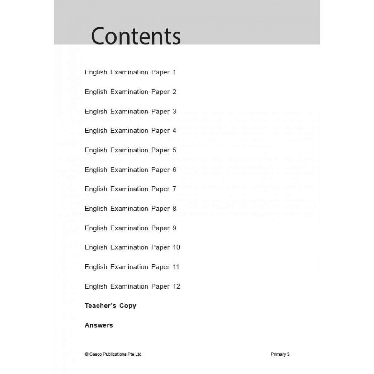 English Examination Papers Primary 3 Pack English Examination Papers Primary 3 Pack